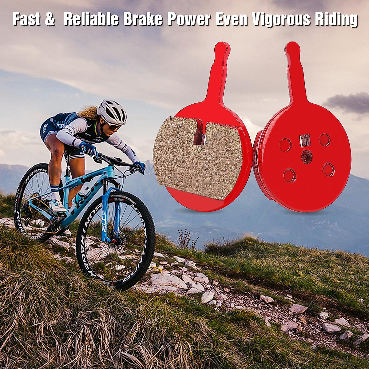 4 Pairs Bike Brake Pads, Bicycle Disc Brake Pads Compatible for SRAM Avid Ball Bearing 5 Mechanical BB5 MTB Brake Pads, Compatible for Merida Duke for Mountain Bike Ebike (with 3 Installation Tools)