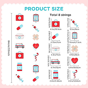 Censen 8 Pcs Nurse Graduation Party Decoration Nurse Garland Nursing Paper Garland Banners RN Grad Party Hanging Decor for Healthcare Workers Labor Delivery Assistant Medical School Party Supplies