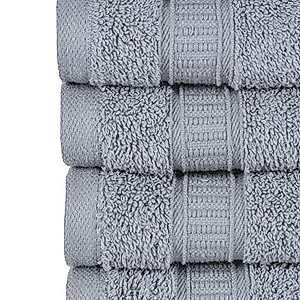 AZTEC NATURALS Personalized Towels, Luxury Turkish Genuine Cotton Washcloth, 2 Pack Washcloth Set, Grey