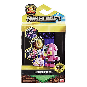 Treasure X Minecraft. Mine & Craft Character and Mini Mob. Mine, Discover & Craft with 15 Levels of Adventure. Find one of 3 Character Pairs. Will You find The Real Gold Dipped Treasure?