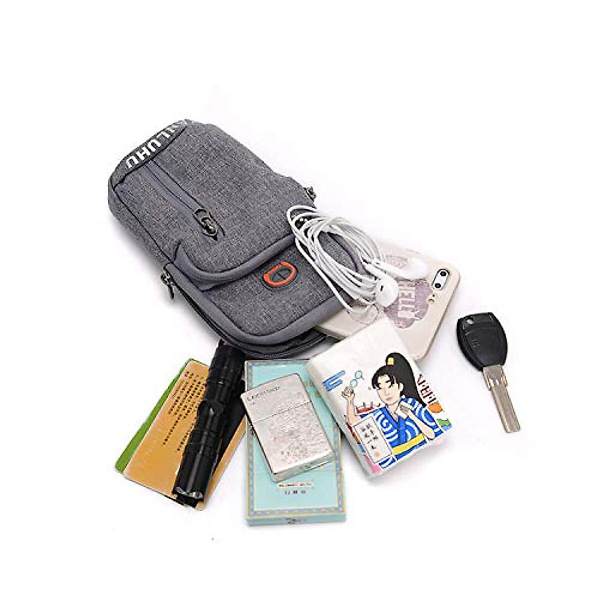 Men Women Workout Cellphone Wasit Purse Small Crossbody Bags Belt Holster Pouch for iPhone 14 Plus 13 12 11 Pro Max XR XS Max Samsung Galaxy S22 Ultra S21 FE S20 FE A53 A33 Pixel 7 (Gray)