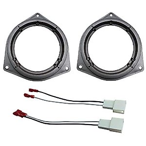 DKMUS 6.5" Car Door Speaker Mount Adapter Plates for Toyota Venza Solara RAV4 Camry Celica Echo Corolla Highlander 4 Runner Tundra Sequoia Yaris Prius Avalon Stand Ring Kit 1 Pair + Wiring Harness