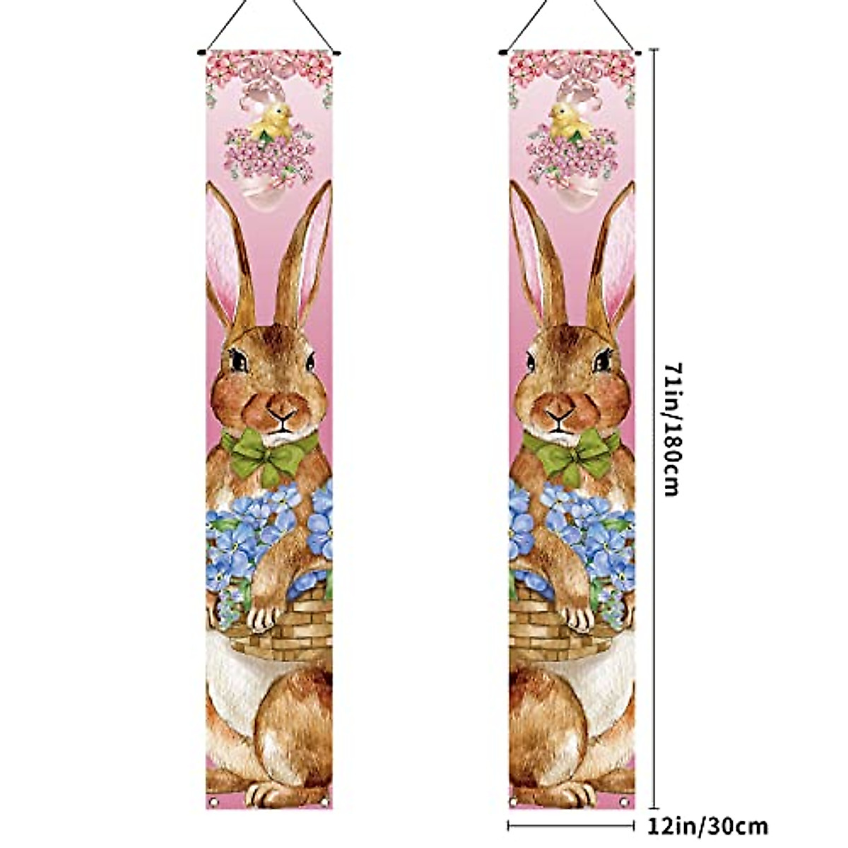 Happy Easter Decorations Easter Bunny Font Porch Weclome Sign Easter Rabbit Banner Religious Jesus Easter Decoration and Supplies for Home Party