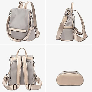 Lecxci Womens Large Multi-purpose Fashion Oxford Fabric Handbag Crossbody Travel Bag Hiking Daily Backpacks(style3,mauve)