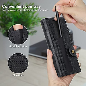 Suzii for Samsung Galaxy Z Fold 4 5G Wallet Case with S Pen Holder, Elegant PU Leather Flip Folio Case with Card Slot RFID Blocking Kickstand Phone Cover for Galaxy Z Fold 4 (2022) - Black