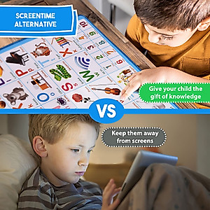 Bilingual Alphabet Learning Toys for Toddlers 2-4 Years and Older, Interactive Electronic Poster That are Essential Homeschool Supplies in English & Spanish: Juguetes para Niñas y Niños