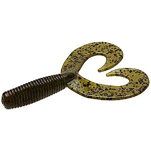Zoom Bait Fat Albert Twin Tail Bait-Pack of 10 (Green Pumpkin, 3.5-Inch)