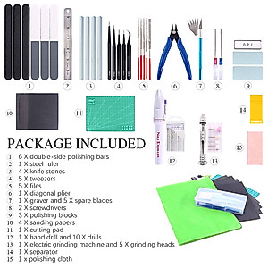 Keadic 55Pcs Professional Modeler Basic Tools Craft Set Hobby Building Tools Kit with a Plastic Case for Gundam Car Model Building Repairing and Fixing