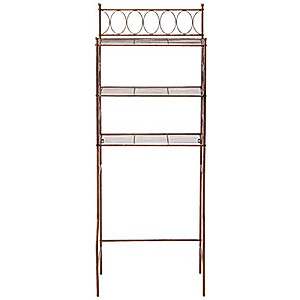 Kings Brand Furniture Over The Over The Toilet Shelf, Brushed Copper