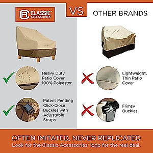 Classic Accessories Veranda Patio Table Cover with Umbrella Hole Pebble/Large/Rectangular/Oval, Outdoor Table Cover