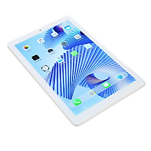Honio Tablet PC, Silver 100-240V 5G WiFi Dual Card Dual Standby 4GB RAM 64GB ROM 10.1 Inch Tablet 10 (US Plug)