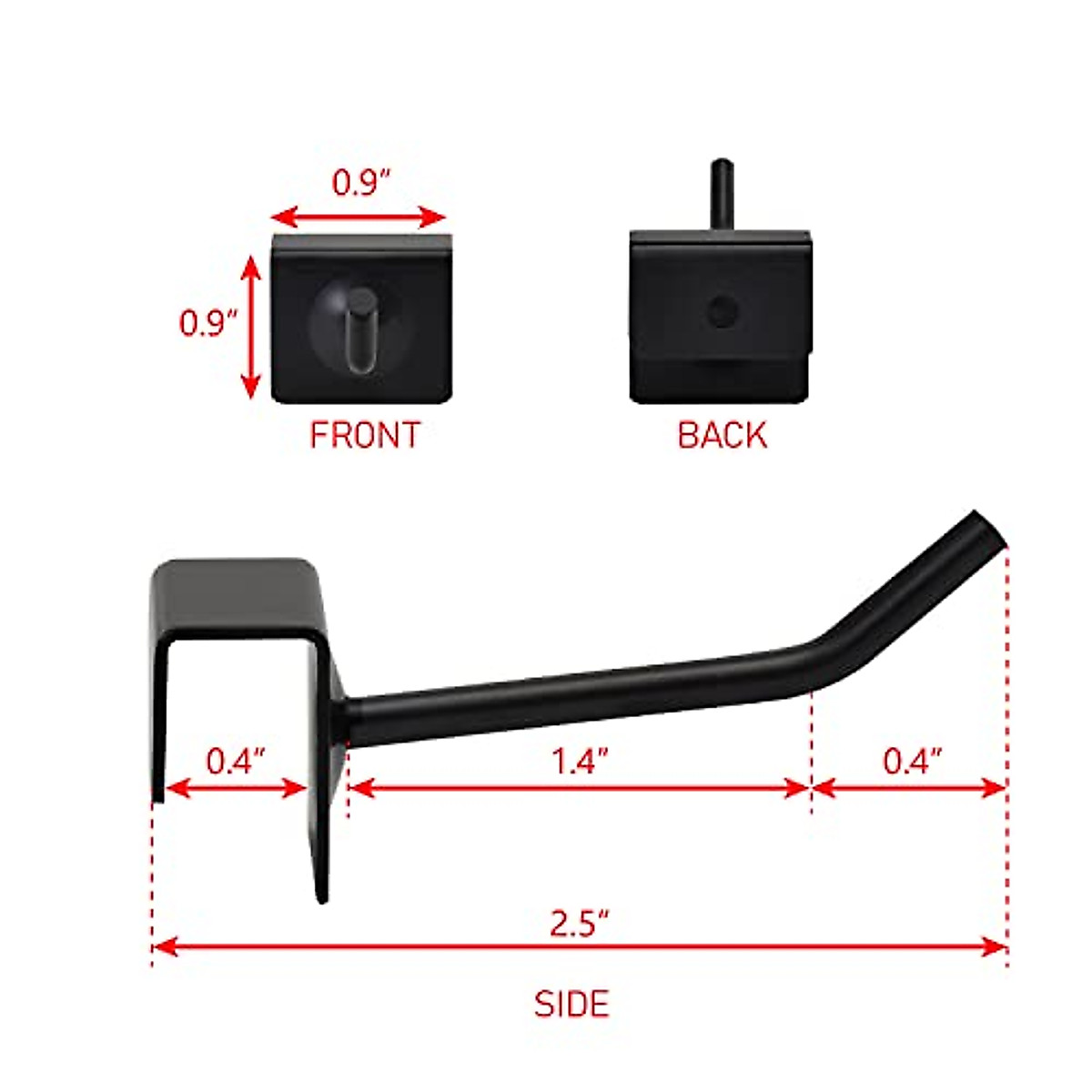 Ikee Design 24 Pcs Small Metal Panel Hook Hanger for Hanging Tower, Clothes, Scarf, hat, Key, and mask. Coated with Black Painting