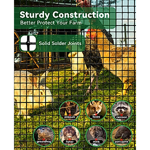 GoldPeak Black Hardware Cloth - 36in. x 50ft. 1/2 inch Mesh 19 Gauge - Vinyl Coated Wire Mesh Roll Garden Fence Chicken Coop Cover Wire Fencing