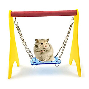 Lanema Bird Swing Baby Chick Toy Acrylic Swing Toy with Hanging Chain Perch Cage for Parrot