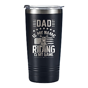 Onebttl Biker Dad Motorcycle Gifts for Men, Tumbler Travel Coffee Mug, Grandpa, Rider, Stainless Steel 20oz/590ml - Riding is My Game