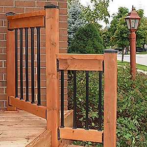 Nuvo Iron SQPS32 3/4" x 32" L. Galvanized Square Balusters-10 Pack Baluster, Black, 10 Count