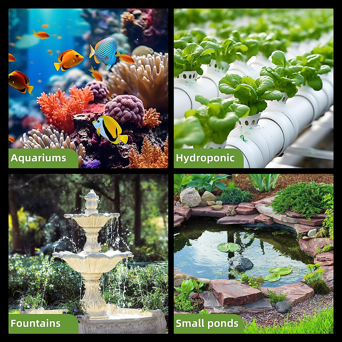 FREESEA Fountain Submersible Water Pump: 1100 GPH 100W Small Sump Pump for Outdoor Pond Hydroponic Statuary Waterfall Aquarium Fish Tank
