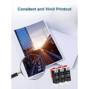 L2KB PGI-280 Compatible Replacement for Canon 280 Ink cartridges with PIXMA TR7520 TR8520 TS6120 TS6220 TS8120 TS8220 TS9120 TS9520 TS9521C Printer (3 Pack)