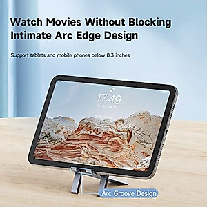 Hagibis Cell Phone Stand for Desk, Foldable Aluminum Phone Holder, Ultra Slim Portable Travel Office Adjustable Mount for iPhone 14 13 12 11 Pro Max X SE XR 8 Plus Samsung Galaxy iPad Mini