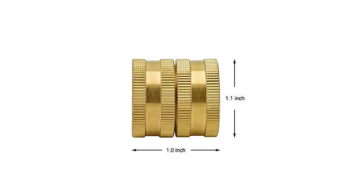 HYDRO MASTER Brass Garden Hose Adapter - Double Female Connector