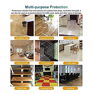 Clear PVC Desk Chair Mat Chair Mat Office Chair Mat/Non Slip Transparent Doormat Protector Chair Mat,1.5mm,Transparent Floor Mat,110/120/130/140/150/160cm Wide,Office Home Chair Mat, for Office & Home