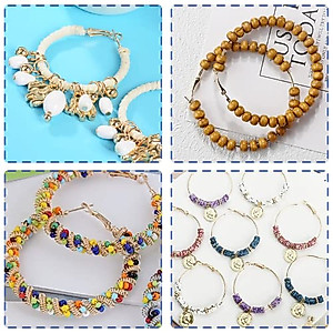 FANMAOUS 60Pcs Hoop Earring Findings Stainless Steel Earrings Beading Round Earrings Hypoallergenic Hoop Earrings Open Beading Hoop for Jewelry Making DIY Crafts Art Creation Girl (40mm)