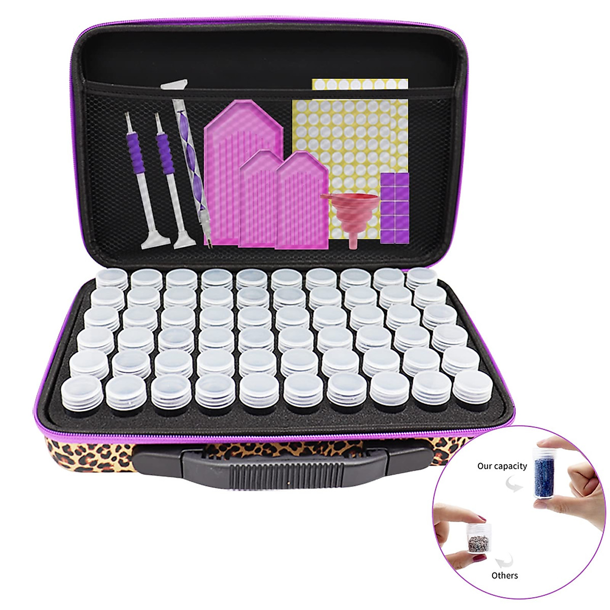 ZORETCO Diamond Painting Storage Case,60 Slots Diamond Art Kits with Accessories for Craft Jewelry Beads Organizer Boxes