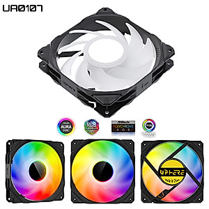 novonest 120mm PC Case Fan,5V 3PIN Addressable RGB Silent Fan,PWM 4PIN Adjustable Fan Group,High Performance Rotating Infinity Mirror Fan, with Fan Hub,UA0107(3-Pack)