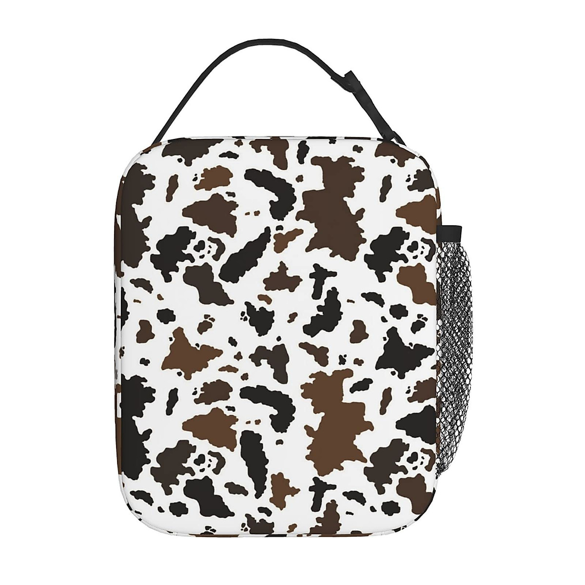 tiehrpr Fashion Cow Print Reusable Insulated Lunch Box Cooler Tote Bag Unisex Handle Lunchbox For Office/Hiking/Camping/Picnic/Beach