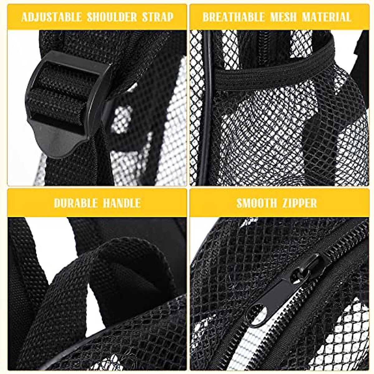 Silkfly 12 Pcs Mesh Backpack in Bulk for School See Through Heavy Duty Bookbags with Adjustable Straps for Kids Boys Girls Students Adults Clear Backpack for Beach, Fitness, Swimming, Outdoor Sports