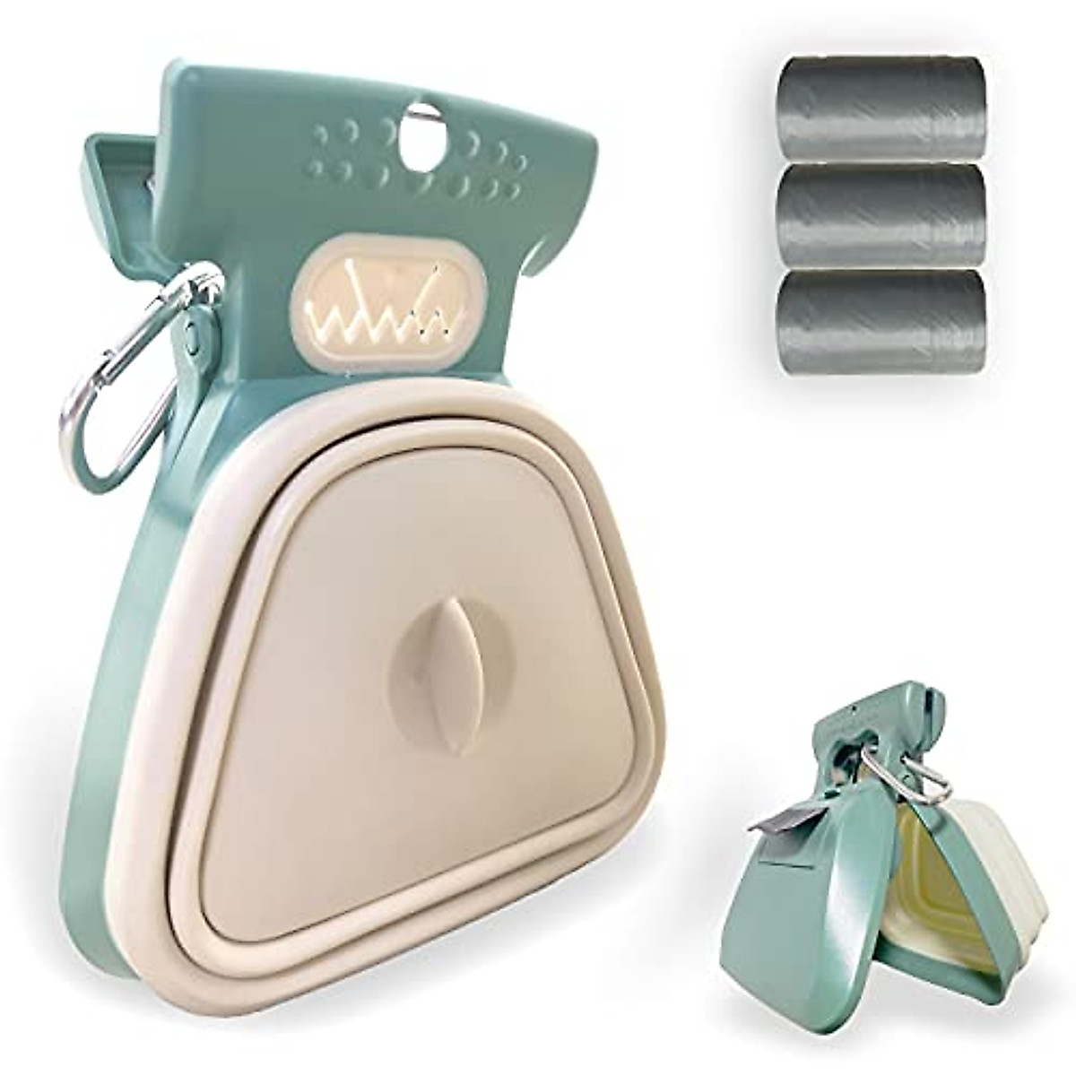 Jondarla Dog Pooper Scooper, Portable Poop Scooper Handheld Size for Walking Large and Small Dogs Outside Yard or Travel Outdoors, Pup Poop Scoop with Container and 30pcs Pet Waste Bag Attachment