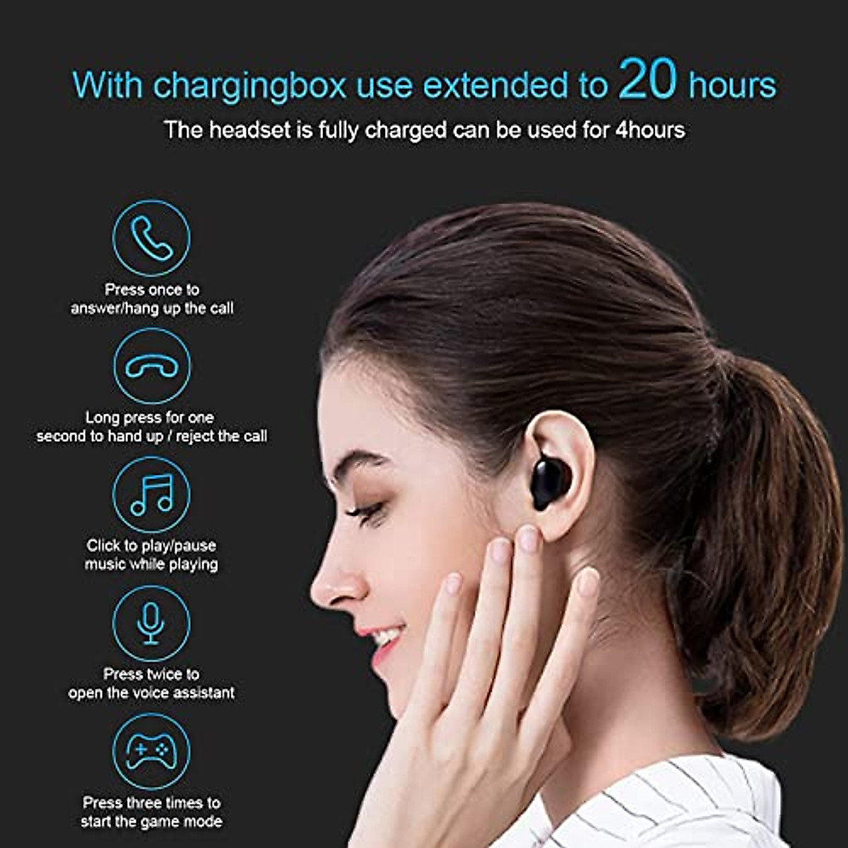 Xiaomi Mi True Wireless Earbuds Basic 2S, Bluetooth 5.0 Touch Control Low Latency Stereo Gaming Mode Headphones with Mic, Sweatproof in-Ear Sport Earphones with Charging Case(Redmi Airdots 2S)