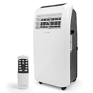 SereneLife SLPAC8 SLPAC 3-in-1 Portable Air Conditioner with Built-in Dehumidifier Function,Fan Mode, Remote Control, Complete Window Mount Exhaust Kit, 8,000 BTU, White