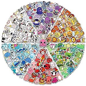 300pcs Cute Animal Stickers, Vinyl Animal Stickers for Kids, Girls, Boys, Zoo Farm Animal Stickers for Water Bottles, Laptop, Stickers Decals Gift for Teens