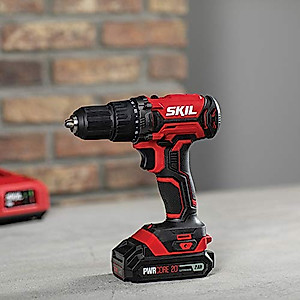 SKIL 20V 2-Tool Combo Kit: 20V Cordless Drill Driver and Impact Driver Kit Includes 2.0Ah PWR CORE 20 Lithium Battery and Charger - CB739001