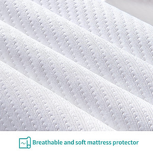 Bubble bear Noiseless and Waterproof Crib Mattress Protector, Super Skin-Friendly,Quilted Fitted Crib Mattress Sheet, Extra Soft Toddler Mattress Cover 52x28-fits up to 8.6"