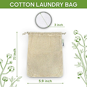 Bambaw Reusable Makeup Remover Pads | 16 Cotton Rounds with Laundry Bag | Reusable Cotton Pads for Face | Eye Makeup Remover Pads | Cotton Rounds for Face | Reusable Cotton Rounds | Cotton Pads