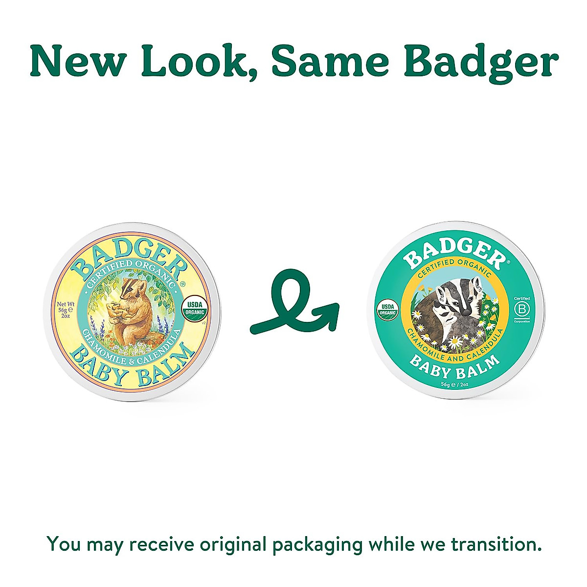 Badger Baby Balm w Chamomile Calendula, All Organic Baby Moisturizer for Cradle Cap Diaper Rash, Soothing Nourishing Gentle Baby Skin Care, Concentrated Baby Lotion for Newborn to Toddler, 2 oz