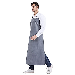 Nanxson Men’s Apron Thick Rubber Waterproof Apron Factory Butcher Adjustable Working Apron CF3024 (white)