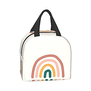 Senheol Boho Rainbow Lunch Box, Insulation Lunch Bag for Women Men, Reusable Lunch Tote Bags Perfect for Office Camping Hiking Picnic Beach Travel