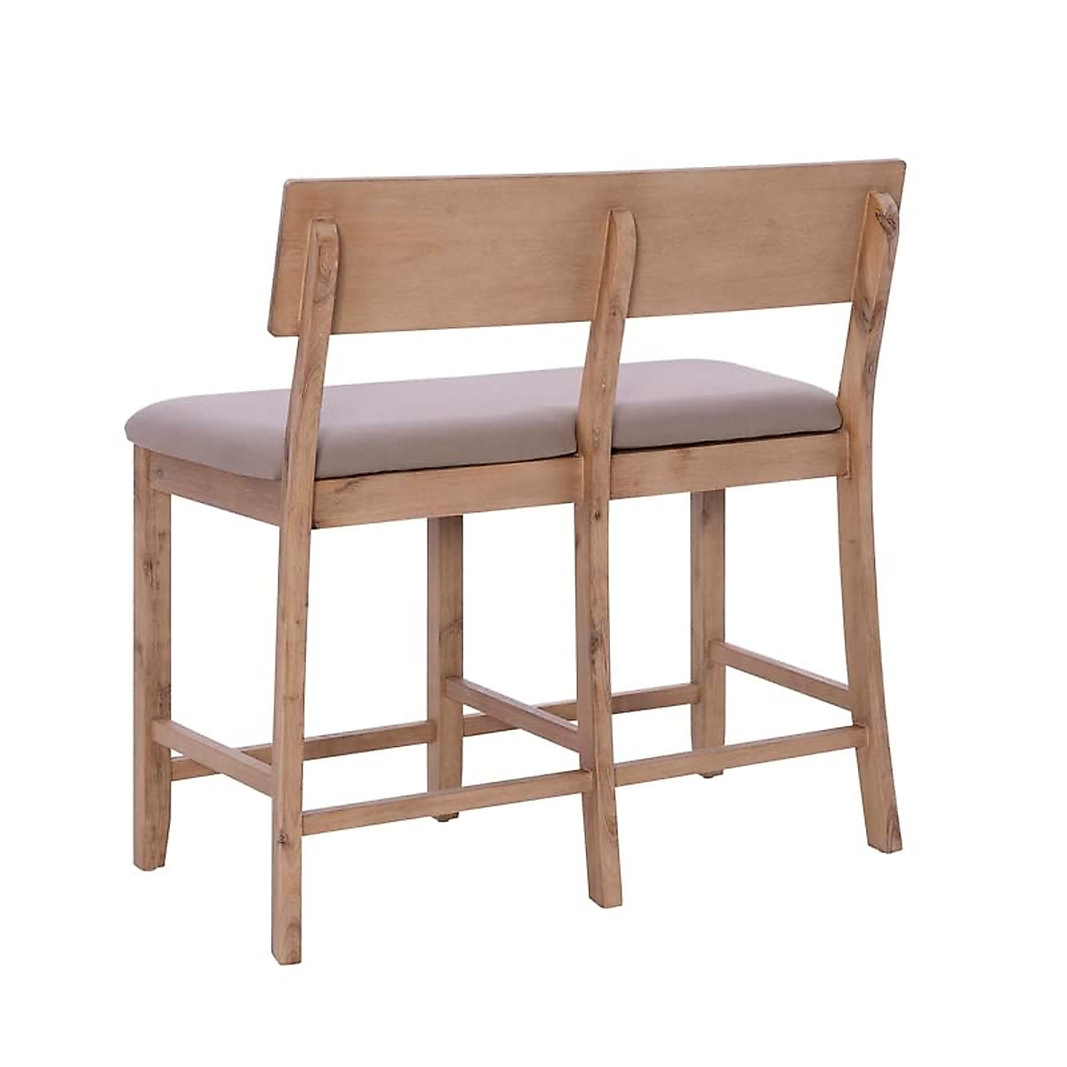 Linon Jordan Wood 25" Counter Height Dining Bench in Washed Gray