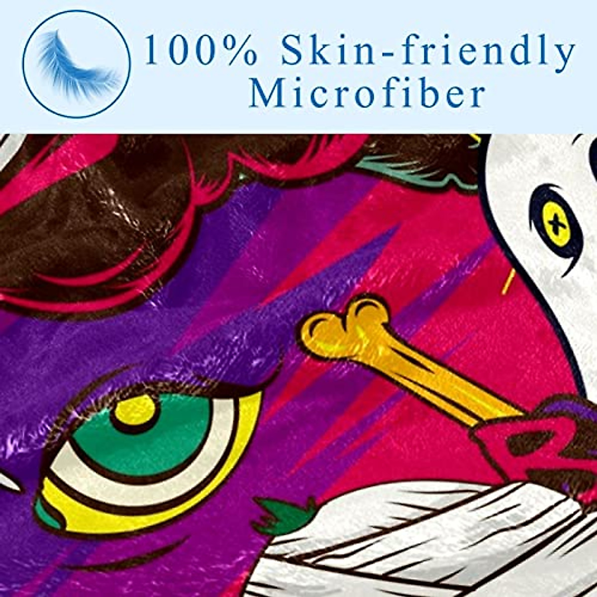 Halloween Horror Monsters Seamless Pattern Prints Soft Warm Cozy Blanket Throw for Bed Couch Sofa Picnic Camping Beach, 150×100cm