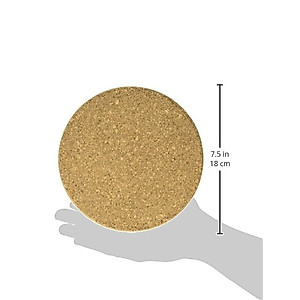 Fox Run Round Cork Trivets Dishes, Pots, Pans and Plants, 7.25" Diameter x 0.5" Thick, Set of 3 Hot Pads,4440