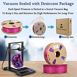 Nswern Silk Magic PLA 3D Printer Filament, Tri-Color Silk Shiny Filament Color Change Material 1.75mm +/- 0.02mm,1 kg/Cardboard Spool