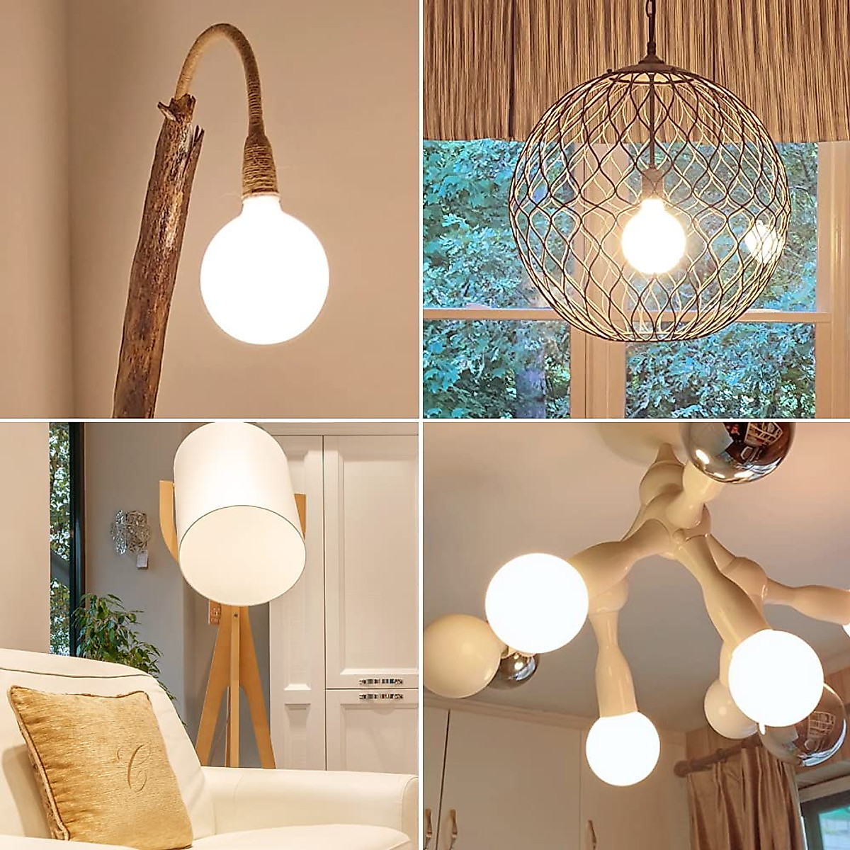 MYEMITTING 2 Pack G40/G125 Globe LED Bulb, Warm White 2700K Dimmable LED Globe Bulb, 5W Equivalent 40W LED Globe Light Bulbs, CRI 90+, Milky Glass, LED Bulb for Bathroom Vanity Mirror, E26 Base