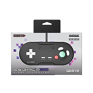 Retro-Bit Legacy GC Wired Controller - for Gamecube & Wii - Black