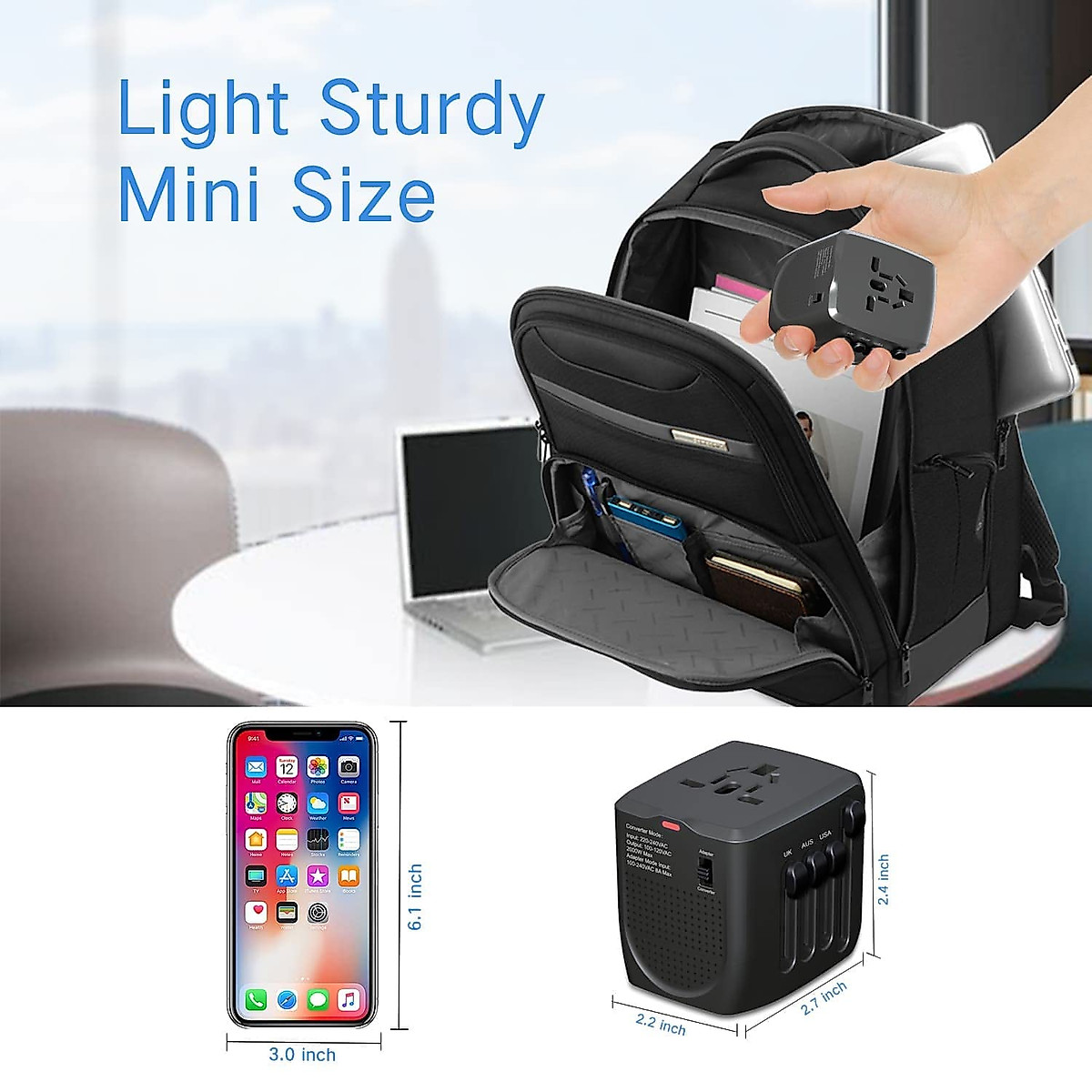 KELEILVTU 2000W Adapter 880W Voltage Converter, Down Voltage 220 V to 110 V for Curling Iron Cell Phone Laptop, US to UK Europe AUS Over 200 Countries Power Converter（Gray）