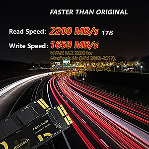 Reletech 1TB SSD NVMe M.2 Gen 3x4 Upgrade Solid State Drive for MacBook Air(Mid 2013-2017) MacBook Pro (Retina, Late 2013 - Mid 2015) Mac Pro(2013)&Mini (2014),iMac(2013-2017) (P400M, 1TB)