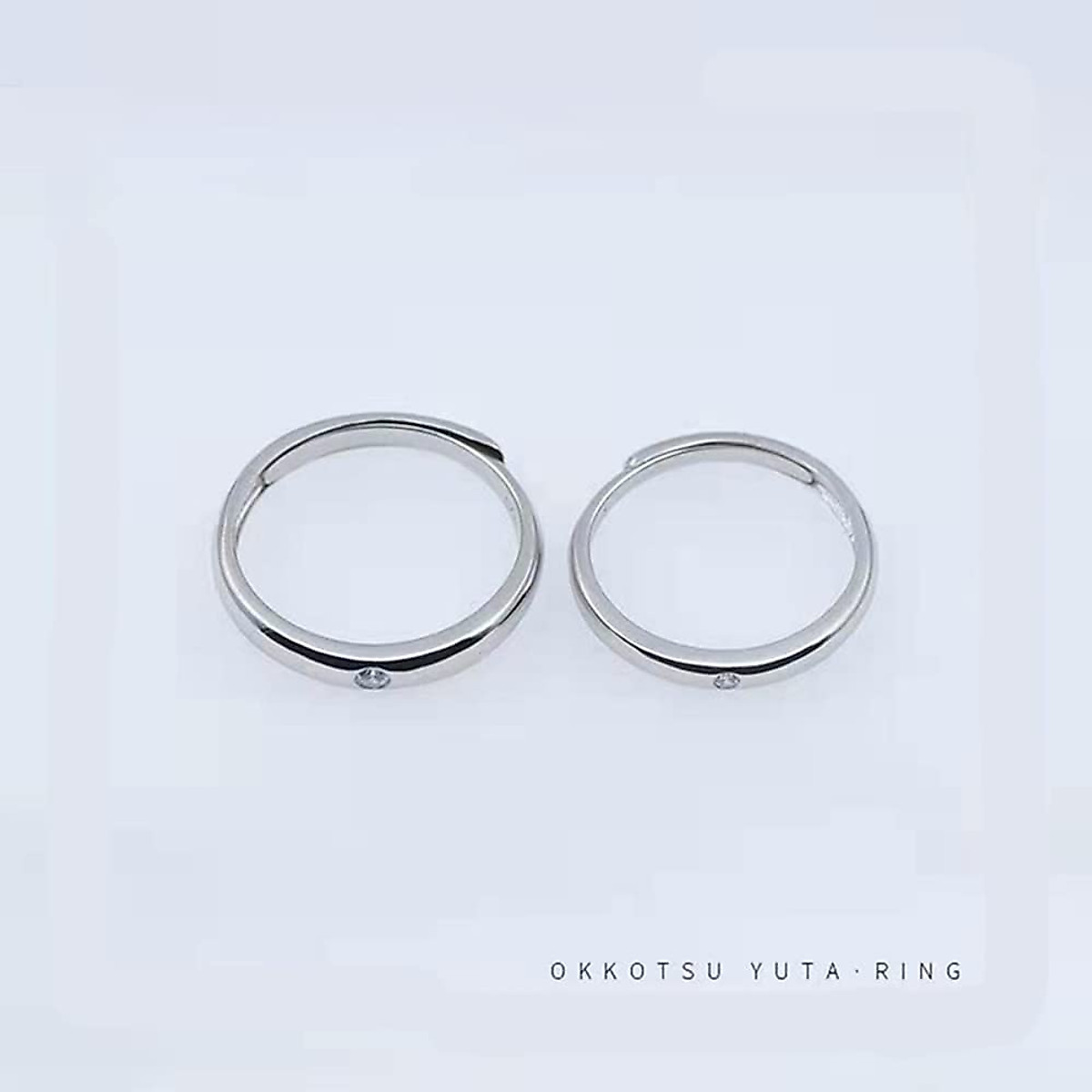 VNYIGDJS Jujutsu Kaisen Ring 925 Sterling Silver Adjustable Ring Anime Yuta Okkotsu Couple gift (Yuta Okkotsu one pair)