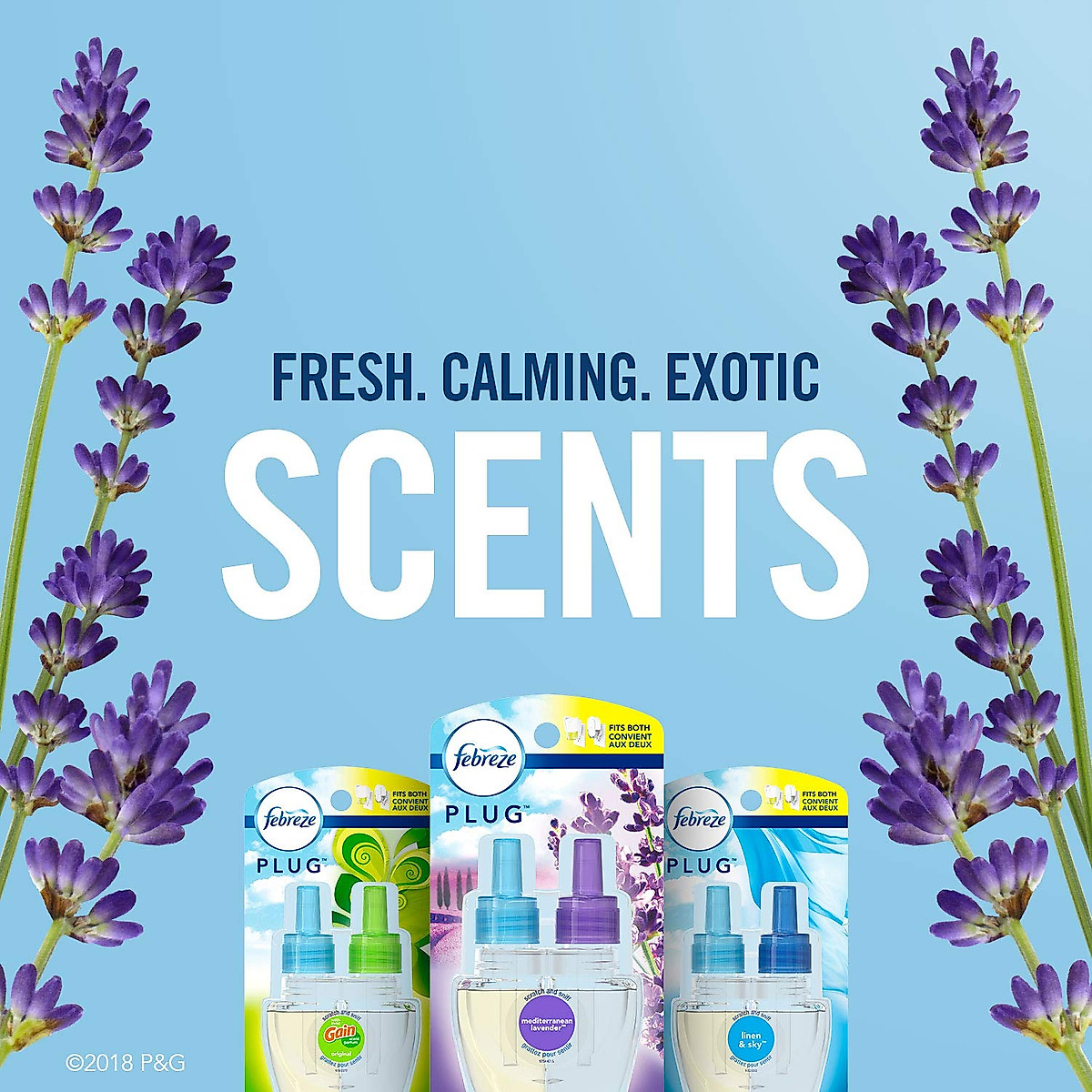 Febreze Plug In Air Freshener Fade Defy Plugs, Scented Oil Warmer- Pack of 4